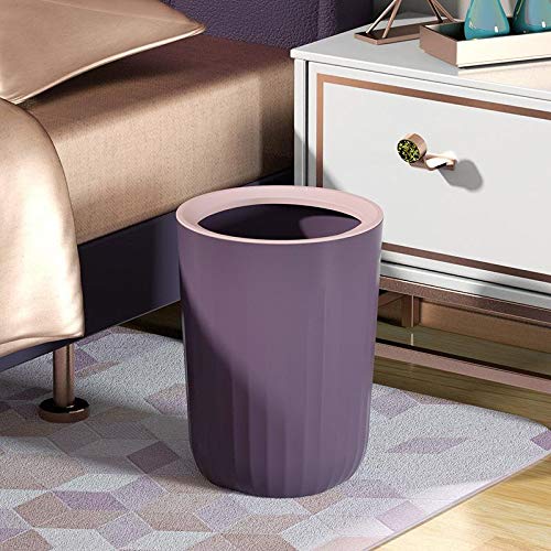 Hosaire. Waste Basket Trash Can Kitchen Waste Basket with Cover for Bathroom Home Office Dorm Kids Room 1 Pcs, Purple, 2431.5CM