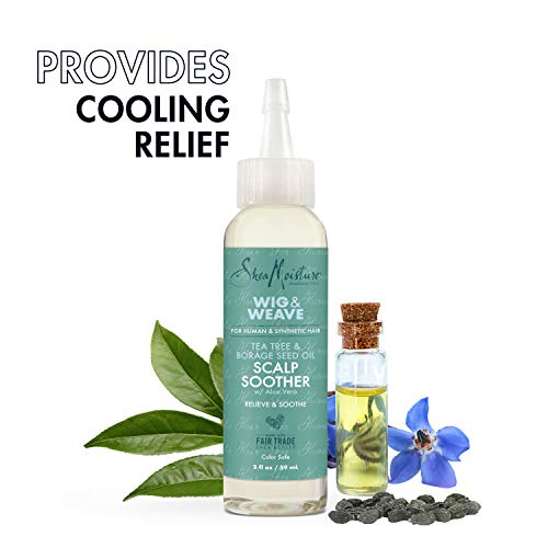 SheaMoisture Scalp Soother Oil Serum for Wig and Weave Tea Tree and Borage Seed Oil Paraben Free Scalp Treatment, 2 Ounce