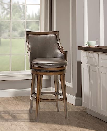 Hillsdale Lyman Swivel Counter Height Stool, 26.5" High, Rustic Oak