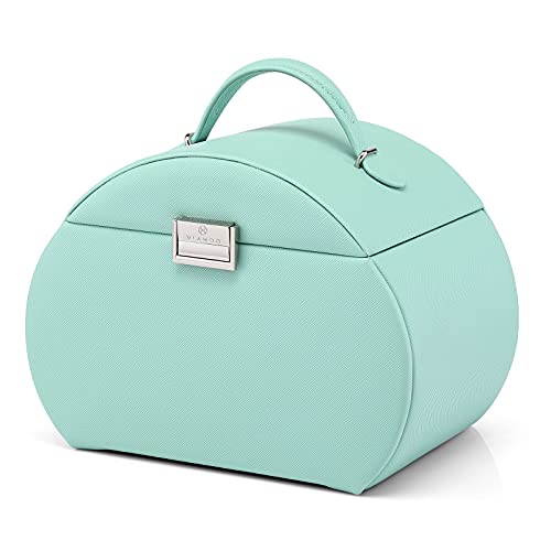 Vlando Princess Style Jewelry Box Half-Moon Design, Fabulous Girls Gift (Green)