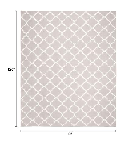SAFAVIEH Dhurries Collection 8' x 10' Grey/Ivory DHU554G Handmade Flatweave Premium Wool Area Rug