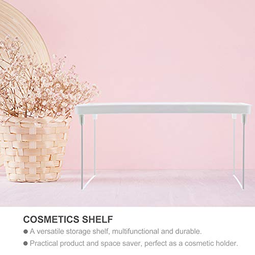 DOITOOL Foldable Cabinet Storage Rack Cosmetic Makeup Shelf Bathroom Countertop Organizer Kitchen Counter Storage Shelves Office Desktop Stationery Rack