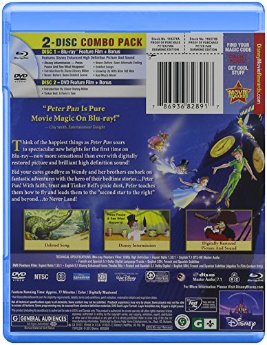 Peter Pan (Two-Disc Diamond Edition Blu-ray/DVD Combo in Blu-ray Packaging)