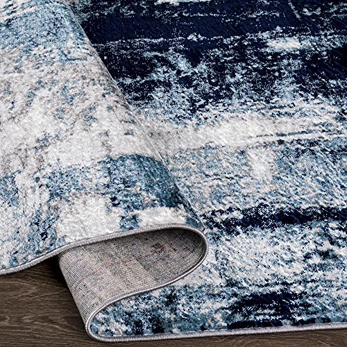 Artistic Weavers Houda Modern Abstract Area Rug, 7'10" x 10'3", Navy/Aqua