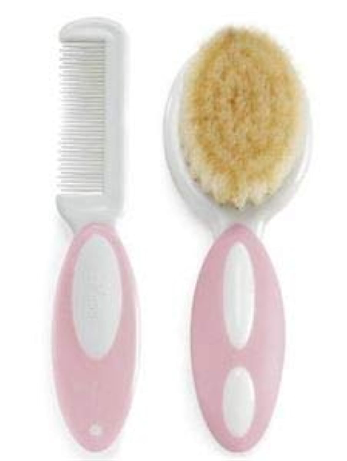 Chicco- Baby Soft Natural Brush And Comb Safe Hygiene Pink 0+M