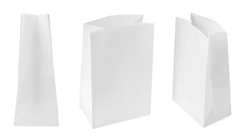 Perfect Stix 4lb Kraft White Paper Bags - Pack of 125ct (Kraft White Bag 4-125)