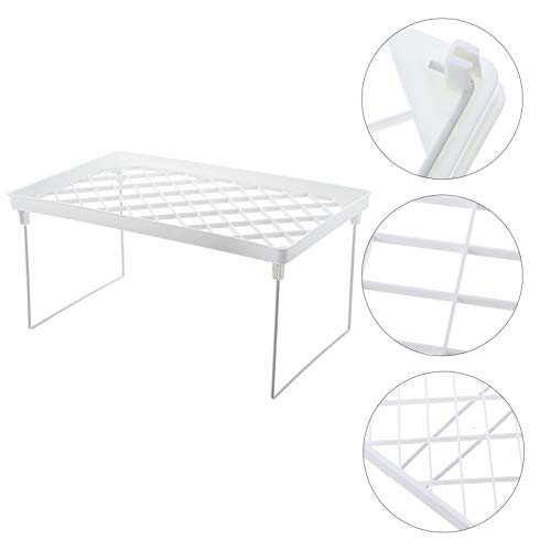 DOITOOL Foldable Cabinet Storage Rack Cosmetic Makeup Shelf Bathroom Countertop Organizer Kitchen Counter Storage Shelves Office Desktop Stationery Rack