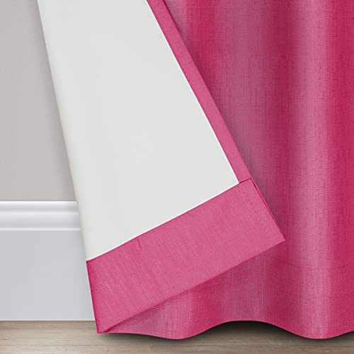 ECLIPSE Kendall Modern Blackout Thermal Rod Pocket Window Curtain for Bedroom or Living Room (1 Panel), 42 X 84, Raspberry
