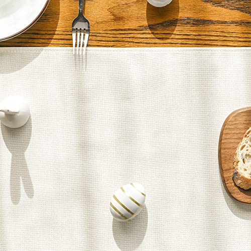 Artoid Mode Easter Bunny Easter Table Runner Off-White, Seasonal Spring Flowers Holiday Kitchen Dining Table Runner for Home Party Decor 13 x 72 Inch