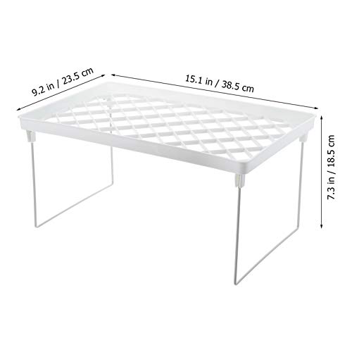 DOITOOL Foldable Cabinet Storage Rack Cosmetic Makeup Shelf Bathroom Countertop Organizer Kitchen Counter Storage Shelves Office Desktop Stationery Rack