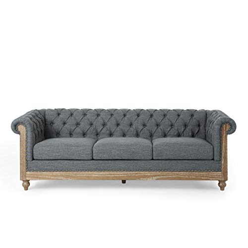 Christopher Knight Home Saragus Sofas, Charcoal + Dark Brown