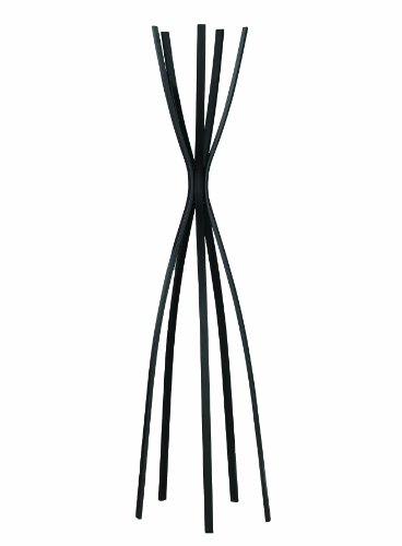 Monarch Specialties 2017, Hall Tree, Free Standing, 5 Hooks, Entryway, 72" H, Bedroom, Metal, Contemporary, Modern Coat Rack, 19.5" L x 13.5" W x 72.5" H, Satin Black