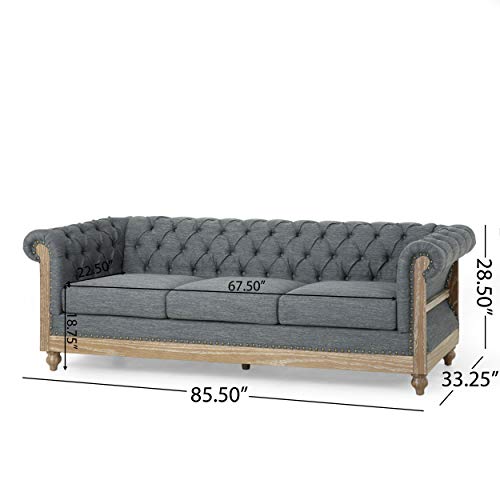 Christopher Knight Home Saragus Sofas, Charcoal + Dark Brown