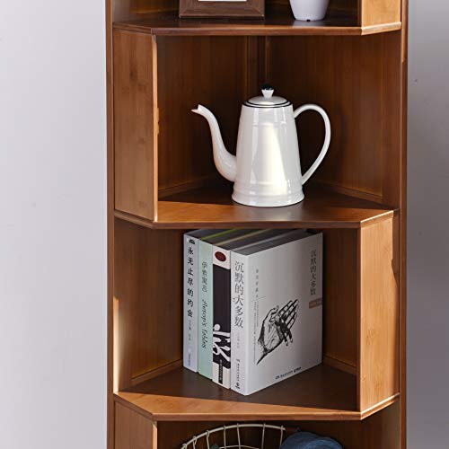 BALANBO 5-Bookcase Industrial Cube Shelf Corner Bookshelf Display Corner Storage Tall Bookshelf Multifunctional Storage Display Stand Shelf for Home Office Living Room Decorationā¦