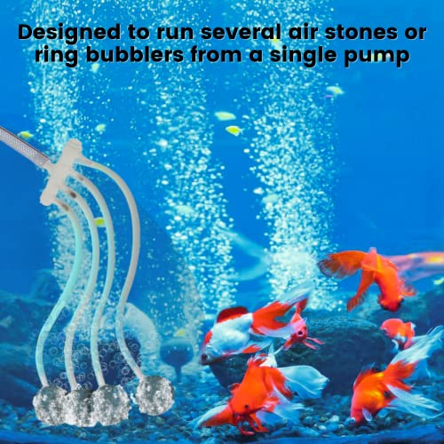 Blue Diamond Pumps V30 Aquarium Air Pump with 6 Outlet Manifold, Hydroponic Air Pump Aerator Will Oxygenate Your Fish Tank or Plant Life System, Designed to Run Several Air Stones from a Single Pump