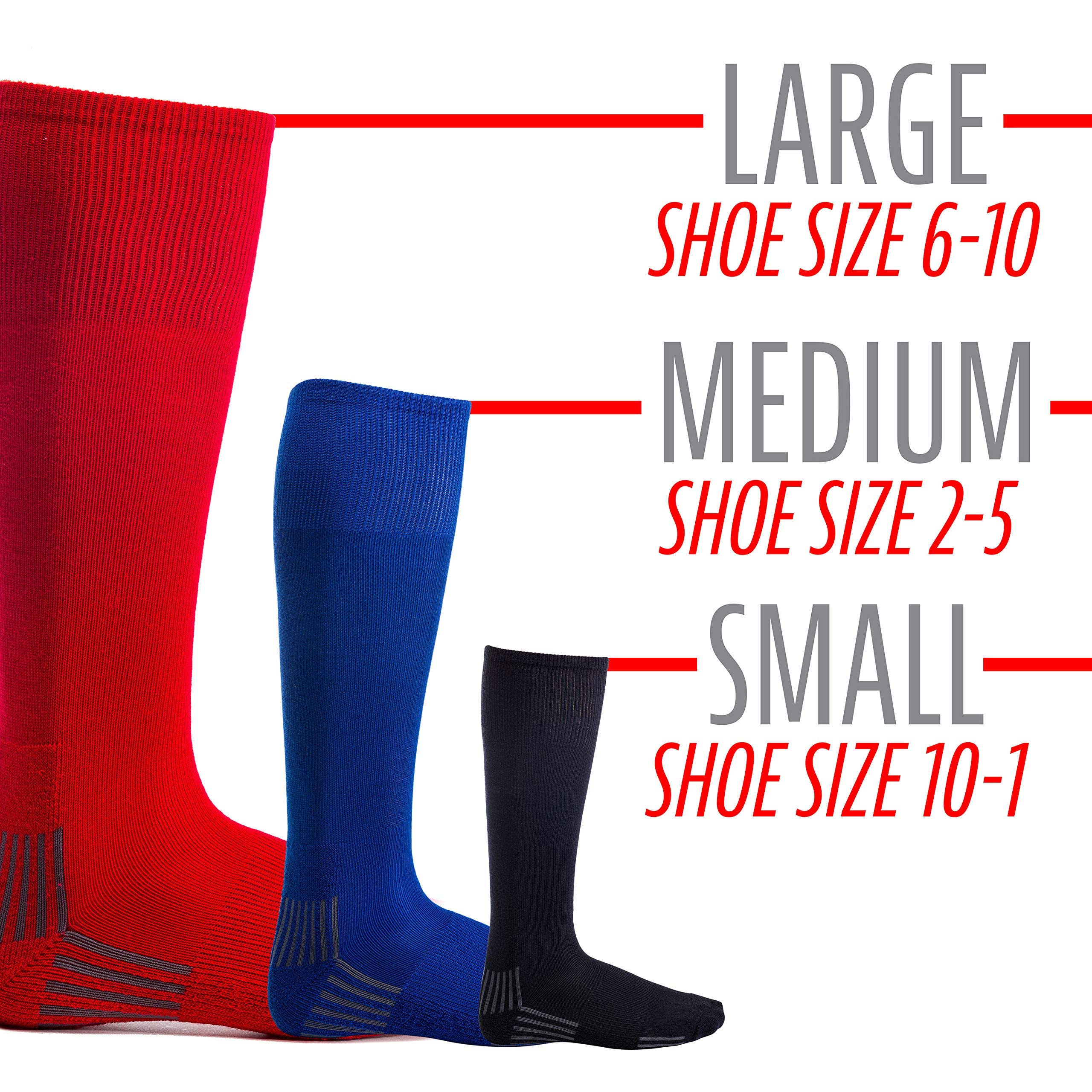 Franklin Sports Baseball + Softball Knee Socks for Kids - Tall Sports Socks - Youth Small, Red