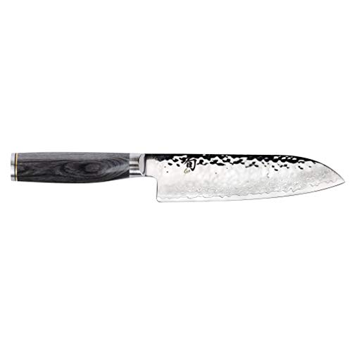 Shun Cutlery Premier Grey Santoku Knife 7", Asian-Inspired Knife for All-Purpose Food Prep, Chef Knife Alternative, Handcrafted Japanese Knife