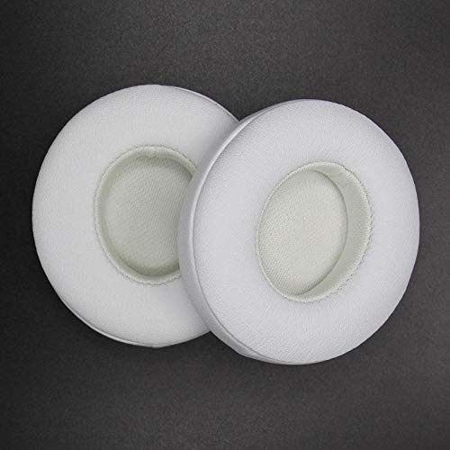 Beats Solo 3 Wireless Ear Pads Replacement, BUTIAO Protein Leather Memory Foam Headphone Earpads Ear Cushion Pad for Beats by Dre Solo 3 Wireless & Solo 2 Wireless Over Ear Headsets (White)