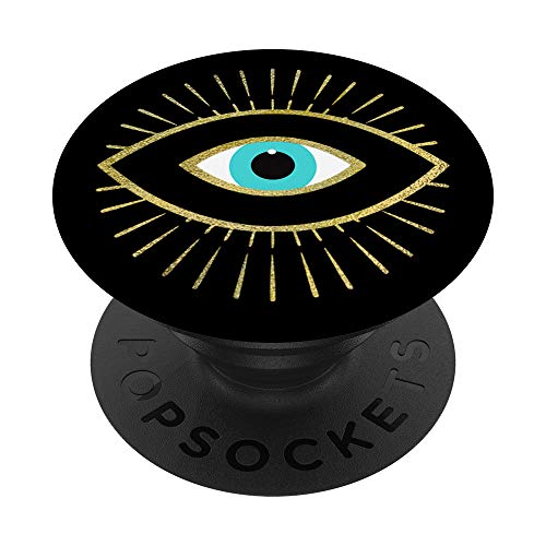 Yellow Evil Eye Black PopSockets Swappable PopGrip