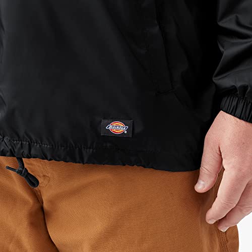Dickies Men's Snap Front Nylon Jacket, Black, Large