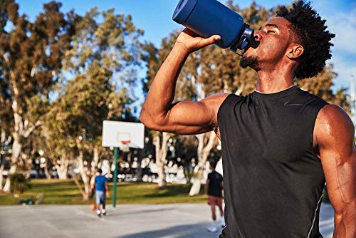 Takeya Actives Insulated Stainless Steel Water Bottle with Spout Lid, 64 Ounce, Midnight Blue