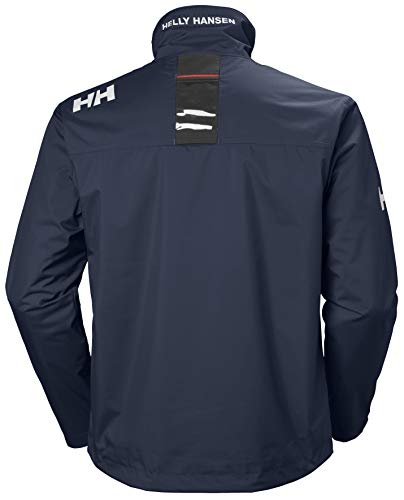 Helly Hansen Men's Crew Midlayer Fleece Lined Waterproof Windproof Breathable Rain Coat Jacket, 597 Navy, Large