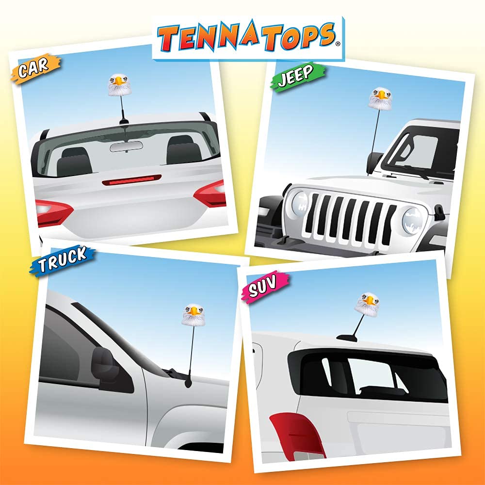 Tenna Tops Patriotic American Bald Eagle Head Car Antenna Topper/Auto Dashboard Accessory