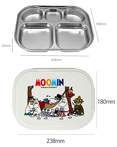 Stainless Steel Divided Tray Plate Diet Plate Diet Food Control Storage With Lock Lids
