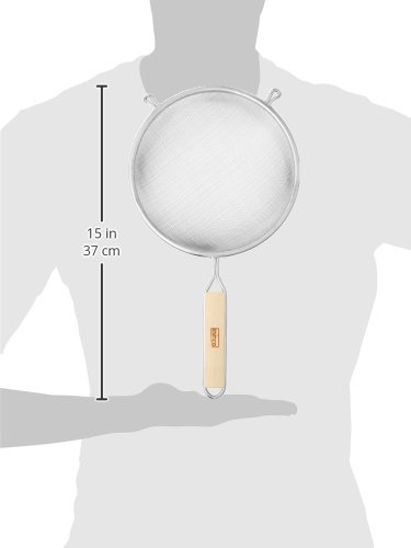 Winco, Medium Strainer, 8-Inch Diameter, Single Mesh, Tin, Tan