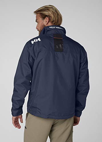 Helly Hansen Men's Crew Midlayer Fleece Lined Waterproof Windproof Breathable Rain Coat Jacket, 597 Navy, Large