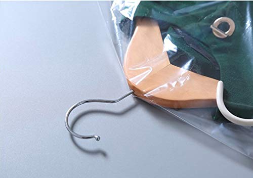 ANHIOK 30 PCS Dry Cleaner Bags Plastic Clear 35.4 Inches Can be Hung Transparent Clothes Dust Cover