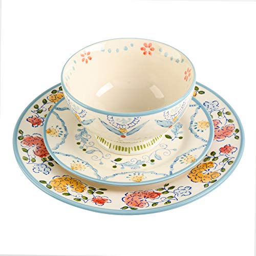 Gibson Elite Hand-Painted Dinnerware Set, Service for 4 (12pcs), Anaya