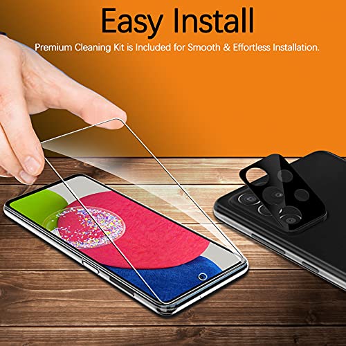 Ferilinso [5 Pack 3 Pack Screen Protector + 2 Pack Camera Lens Protector for Samsung Galaxy A52 4G&5G/ A52s 5G [HD] [Tempered-Glass] [Case Friendly] [Anti-Fingerprint] [Easy Installation]