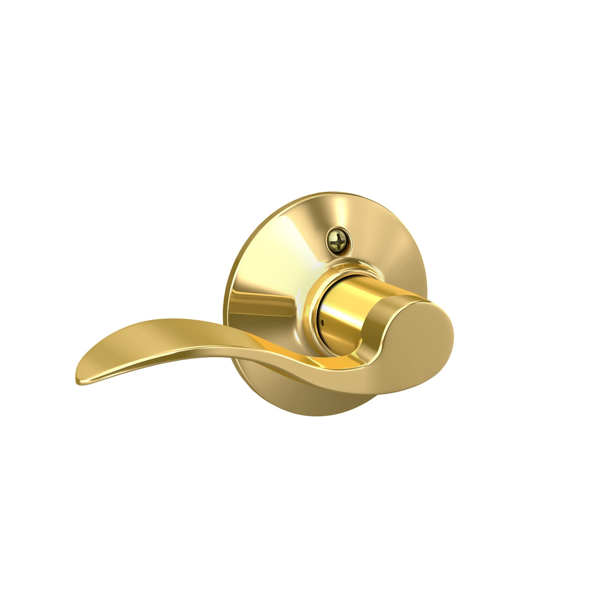 Schlage F170 ACC 605 RH Right Handed Accent Door Lever, One Sided Non-Turning Dummy Door Handle, Bright Brass