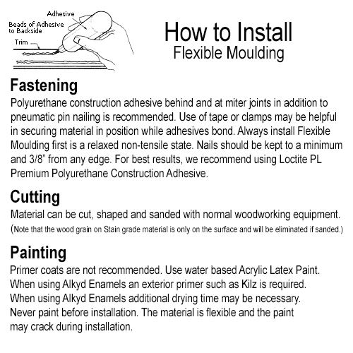 Flexible Moulding - Flexible Half-Round Moulding - NJ714-3/4" X 1-1/2" - 12' Length - Flexible Trim