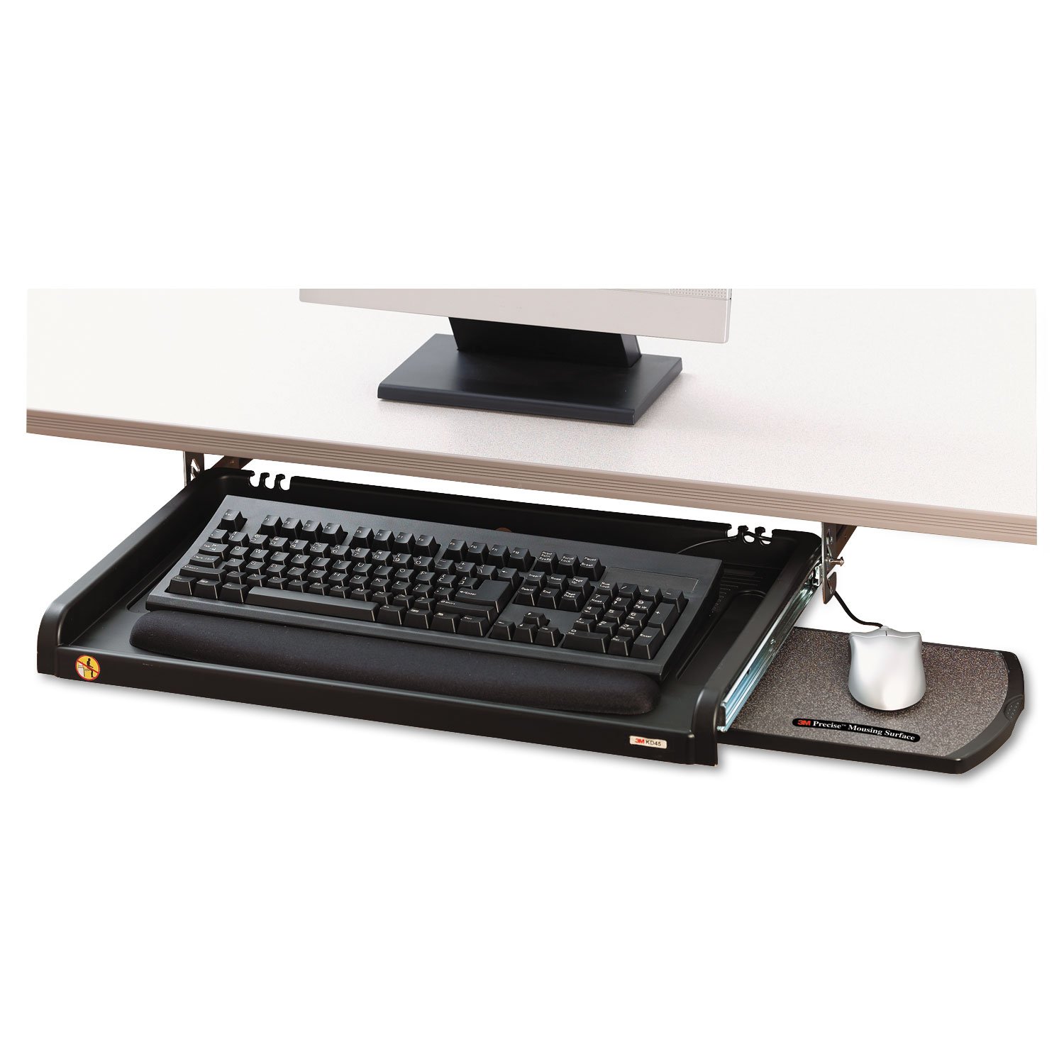 3M KD45 Underdesk Keyboard Drawer,Gel Rest,16-1/2-Inch L,21-Inch 12-3/4-Inch,BK