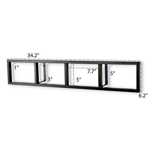 You Have Space Black Floating Shelves for Wall, 34 Inch Video Games CD DVD Storage Shelves, Cube Storage Organizer Shelf Set of 3
