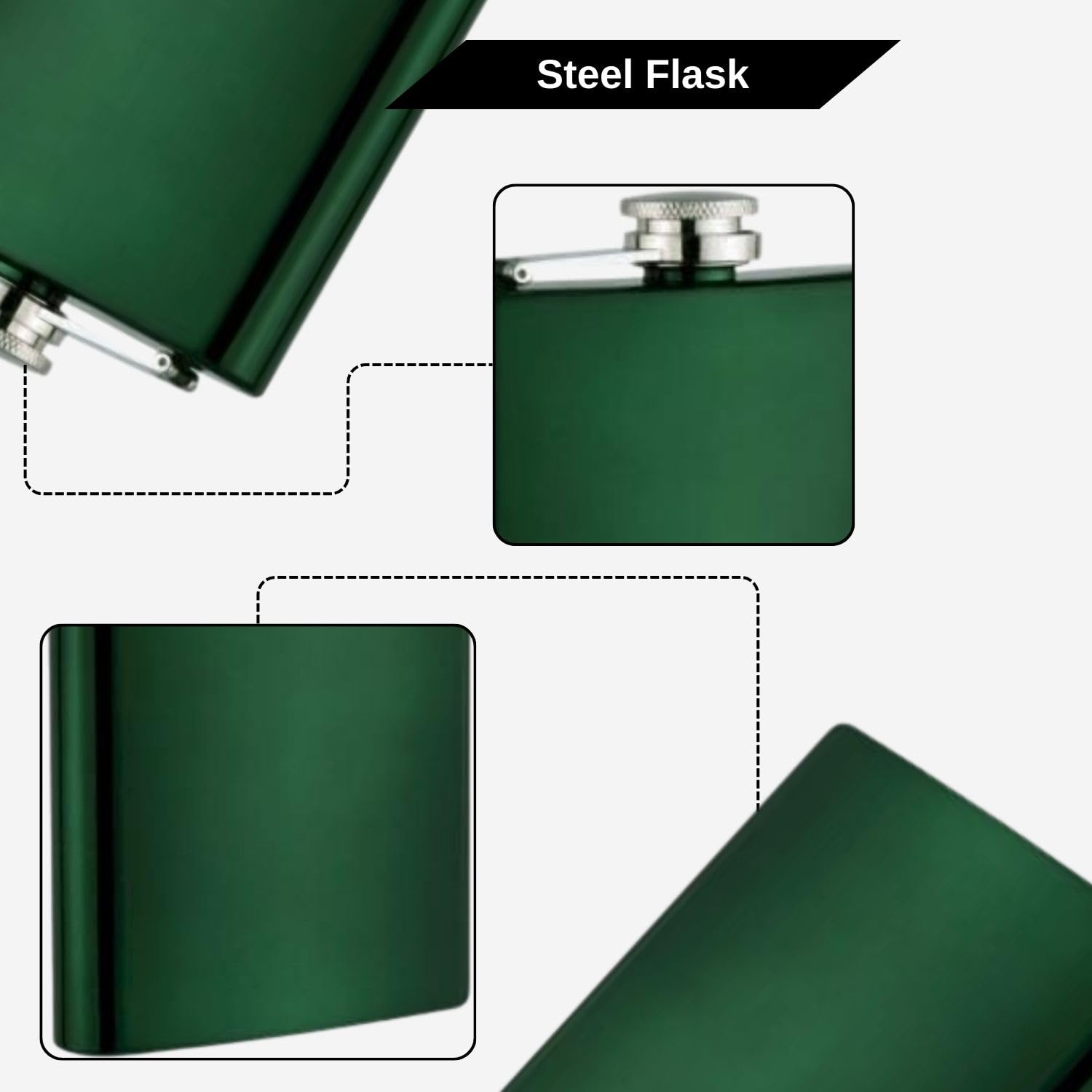 Top Shelf Flasks | Custom Stainless Steel Pocket Size 8oz Drinking Flasks | Iron Flask Screw-On Leak Proof Cap | Mens Wedding Favors | Liquor Flasks For Men