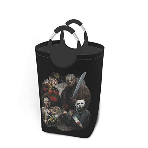 Michael-Myers Horror Halloween Large Laundry Basket,Collapsible Fabric Laundry Hamper, Foldable Clothes Bag,Folding Washing Bin