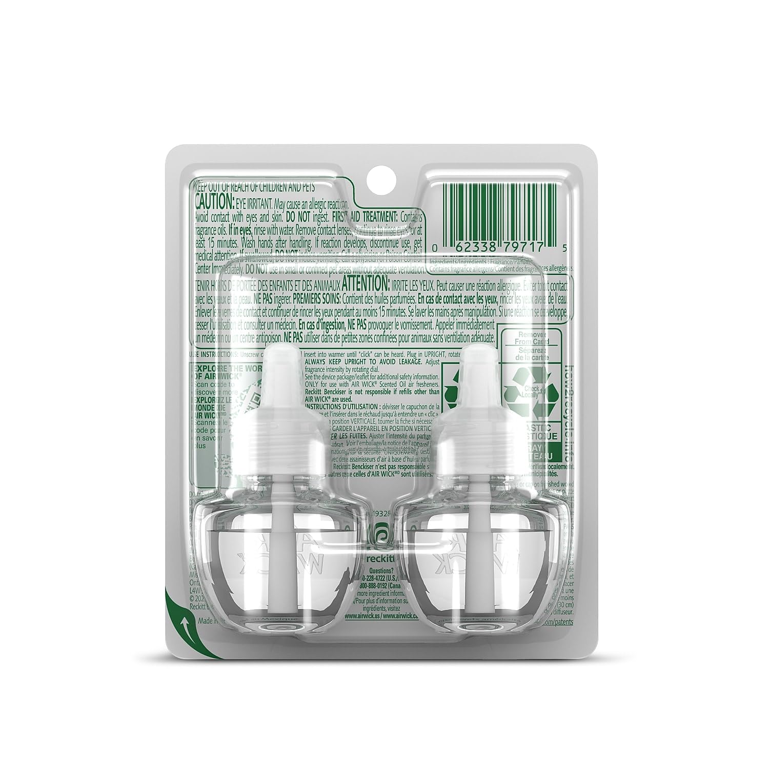 Air Wick, Plug in Scented Oil 2 Refills, Fresh Waters, 1.34 Oz (Pack of 2)