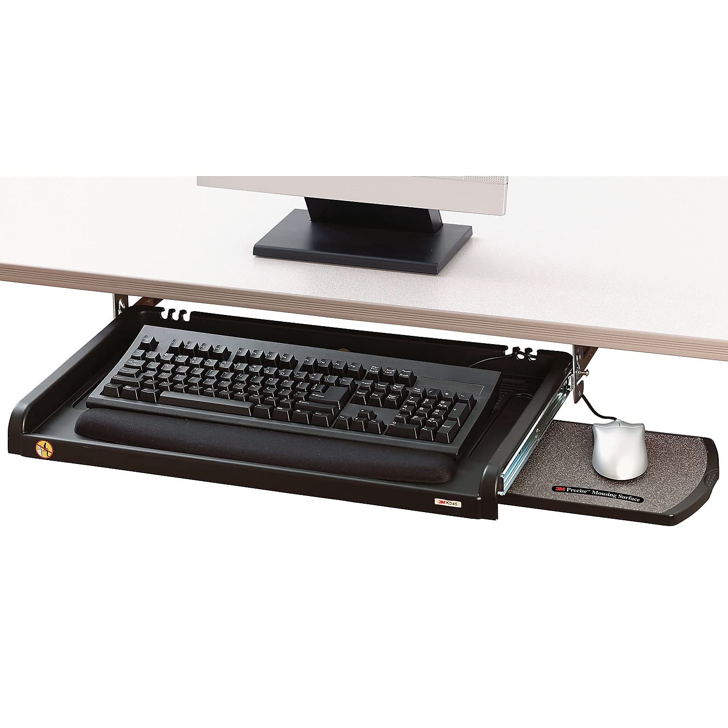 3M KD45 Underdesk Keyboard Drawer,Gel Rest,16-1/2-Inch L,21-Inch 12-3/4-Inch,BK