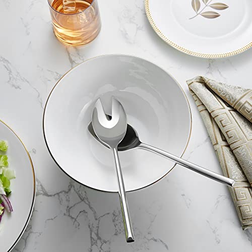 KEAWELL Deluxe Large 10" Salad Servers,18/10 Stainless Steel Salad Serving Set, Set of 2 Includes a Salad Spoon and Salad Fork.