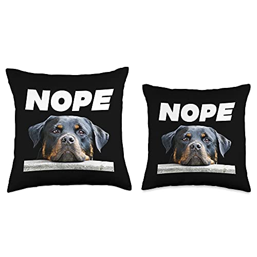 Rotweiller Nope Dog Tees Rotweiller Nope Rottie Face Not Today Love My Rottweiler Dog Throw Pillow, 16x16, Multicolor