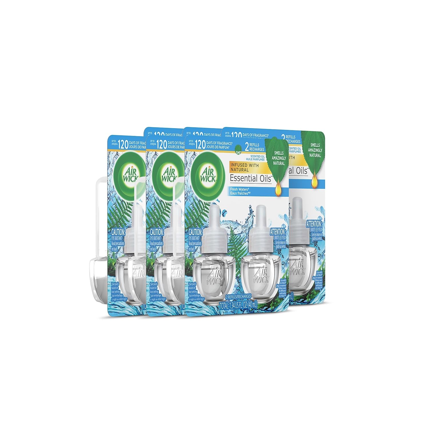 Air Wick, Plug in Scented Oil 2 Refills, Fresh Waters, 1.34 Oz (Pack of 2)