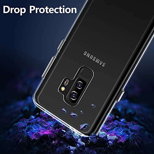 Rayboen for Samsung Galaxy S9 Plus Case (Not for S9 5.8in), Crystal Clear Shockproof Non-Slip Anti-Yellowing Protective Phone Case, Hard PC Back & Soft TPU Frame Slim Cover for Galaxy S9+ Plus