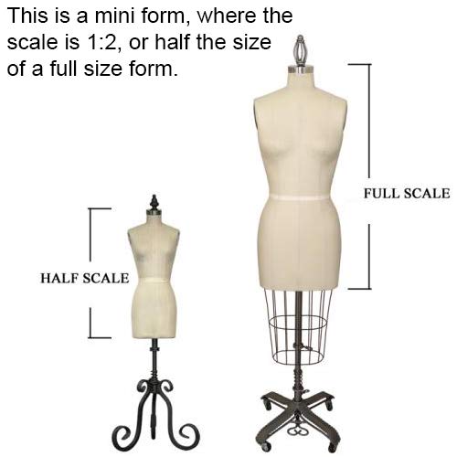 Pinnable Half Scale Professional Female Dress Form (Great for Students!)