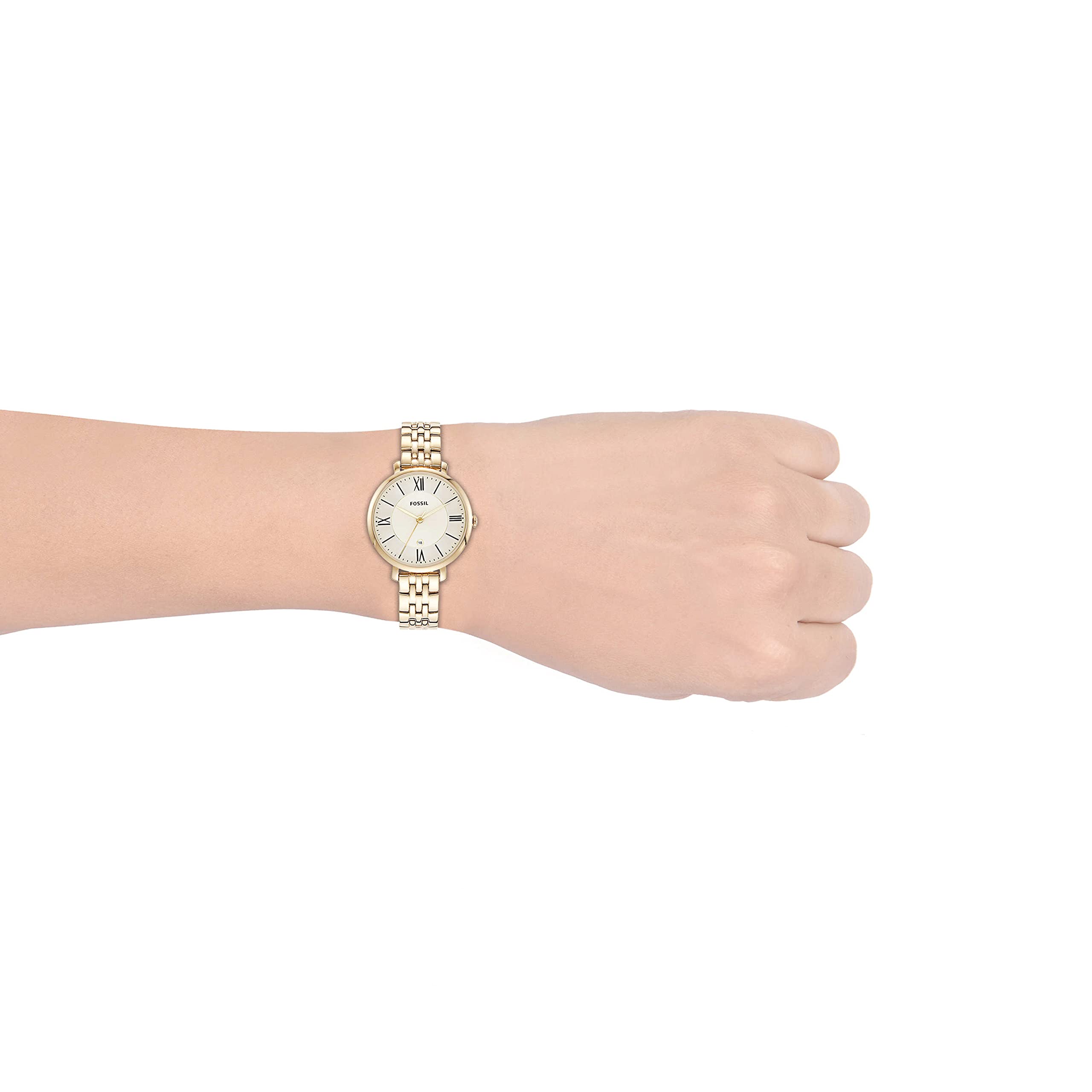 Fossil Women's Jacqueline Quartz Stainless Steel Three-Hand Watch, Color: Gold (Model: ES3434)