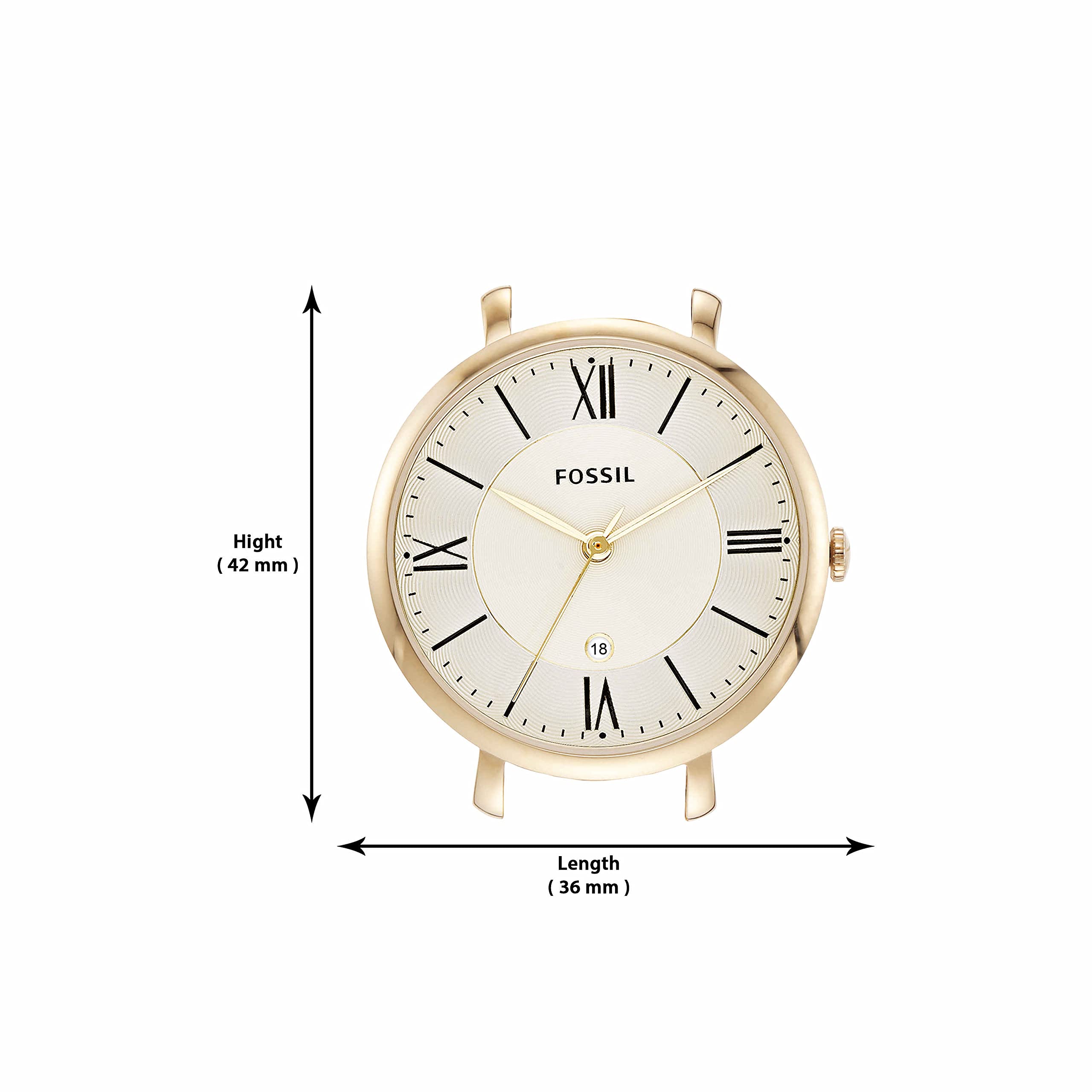 Fossil Women's Jacqueline Quartz Stainless Steel Three-Hand Watch, Color: Gold (Model: ES3434)