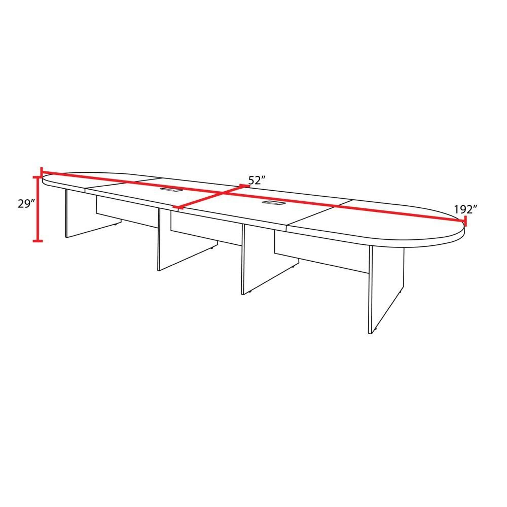 Regency with with 2 Power Data Grommets Legacy Modular Racetrack Conference Table, 192-inch, Mahogany