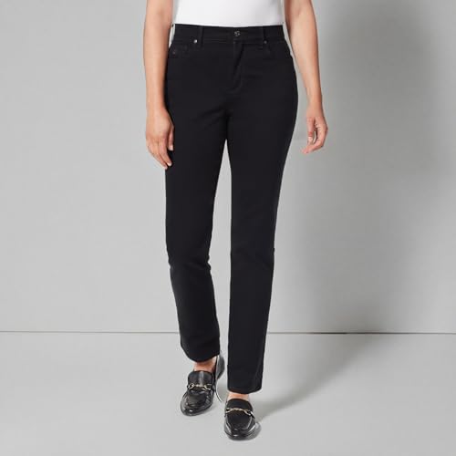 Gloria Vanderbilt Women's Amanda Classic High Rise Tapered Jean Standard, Black, 10 Long